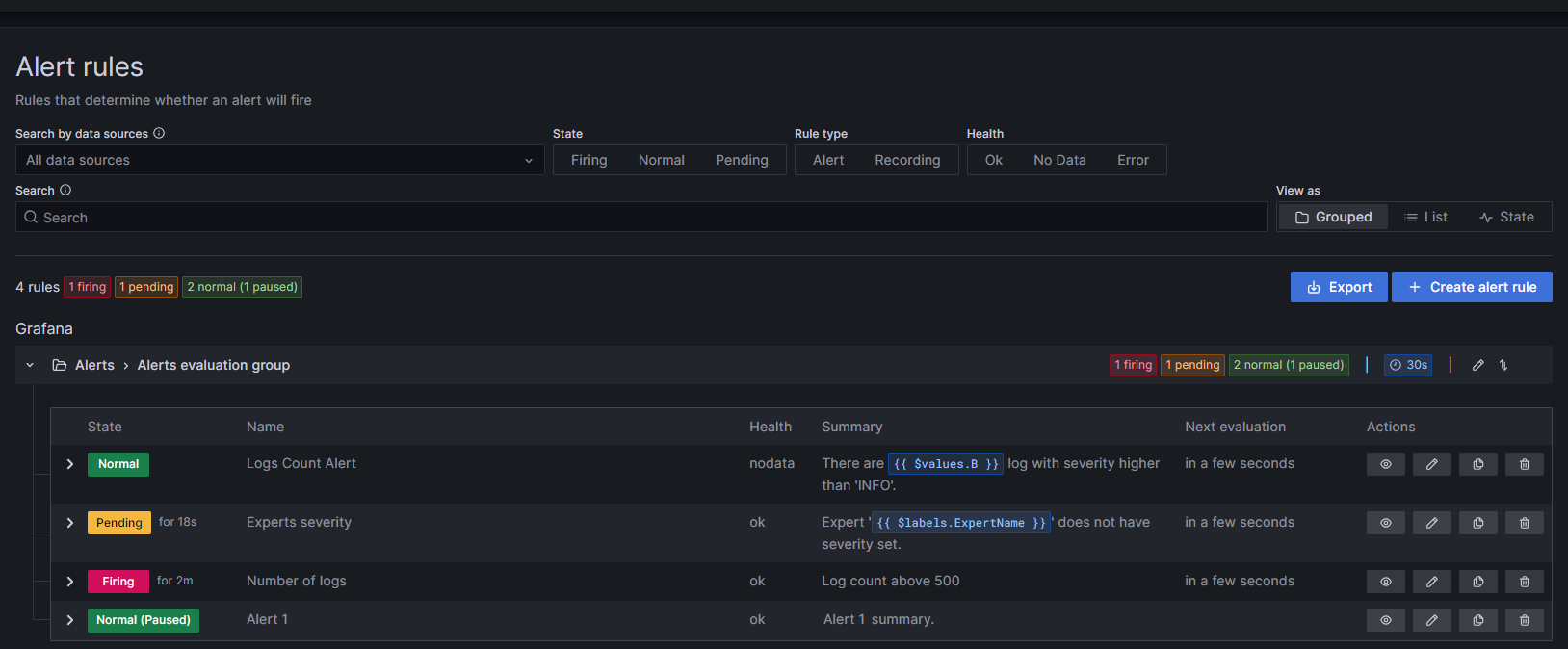 Grafana Integration Alert Rules Meshiq