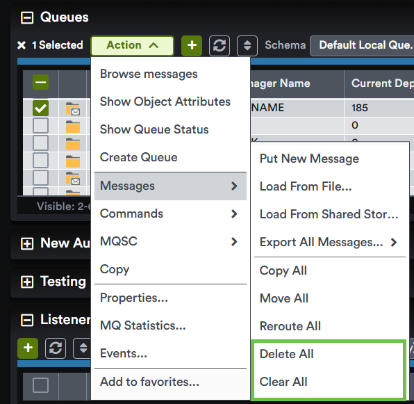 Removing Messages: Delete All and Clear All – meshIQ