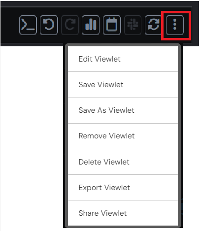 Viewlet menu options – meshIQ