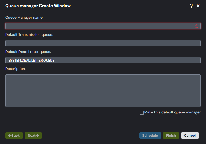 Create Queue Manager – meshIQ