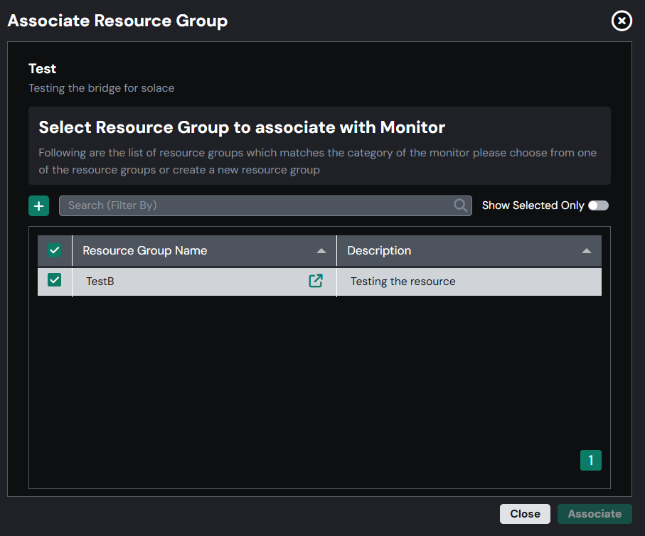 Associate Monitor with Resource Group, Schedule, and Notification ...