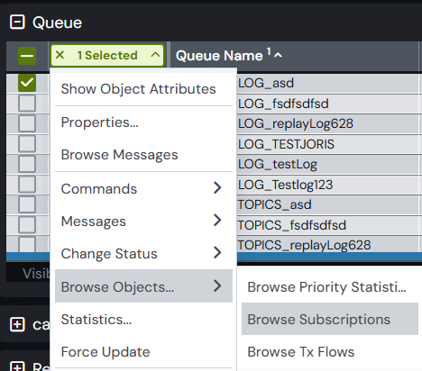 Browse Subscriptions in Solace Queue – meshIQ