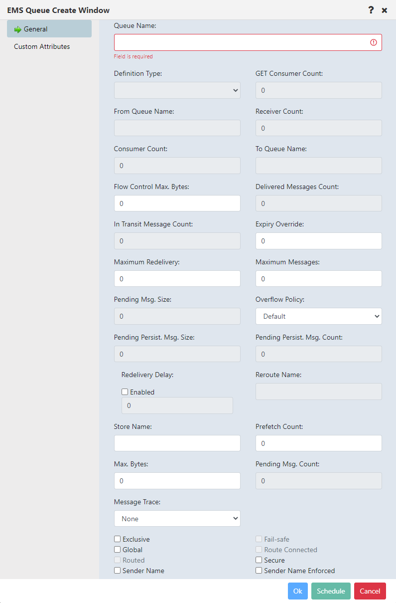 EMS Queue Properties – meshIQ