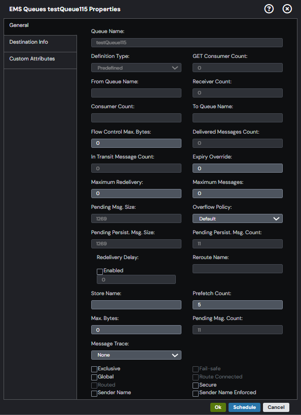 EMS Queue Properties – meshIQ